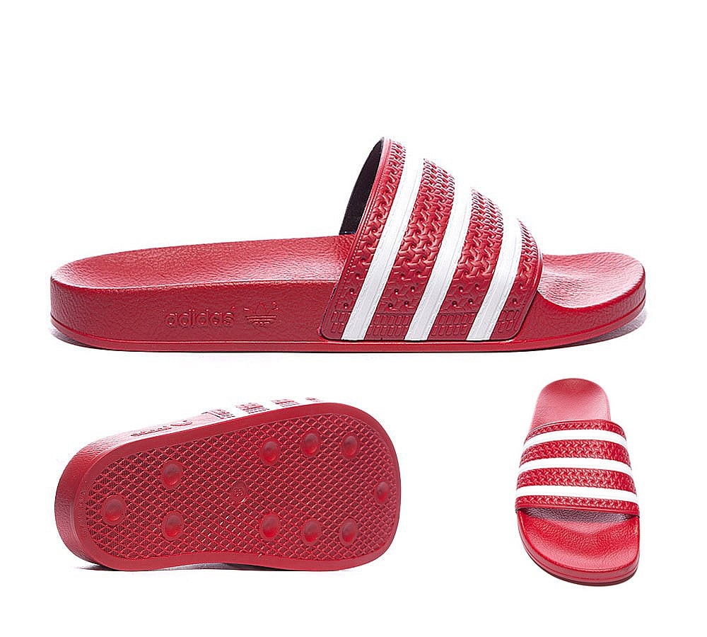adidas Originals Adilette Slide Sandal | Scarlet / White | Footasylum