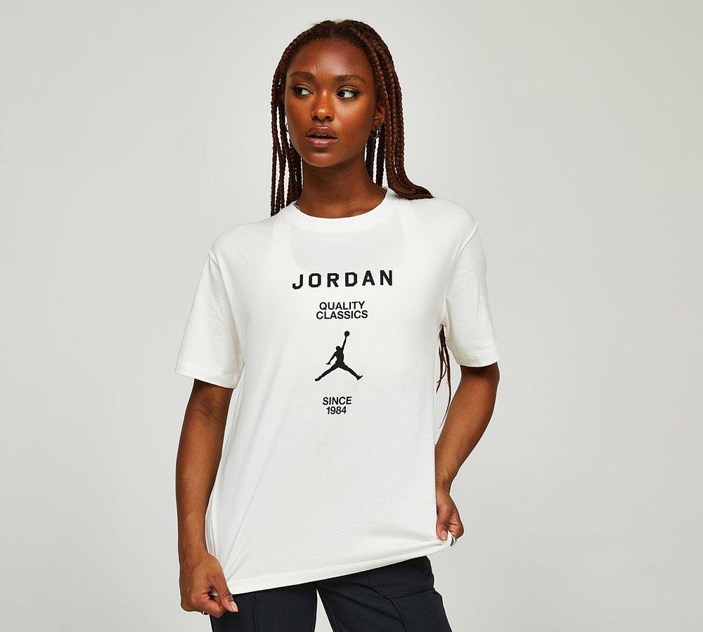 Jordan Womens Girlfriend GFX T Shirt Sail Black Footasylum