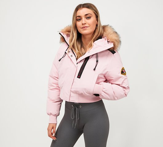 Zavetti Canada Womens Gabellia Crop Bomber Jacket | Pink | Footasylum