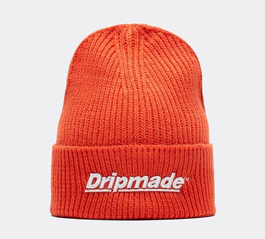Dripmade Leader Knitted Hat | Orange / White | Footasylum