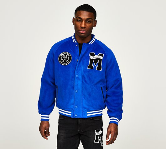 Mercier Baseball Chenille Varsity Jacket | Cobalt | Footasylum