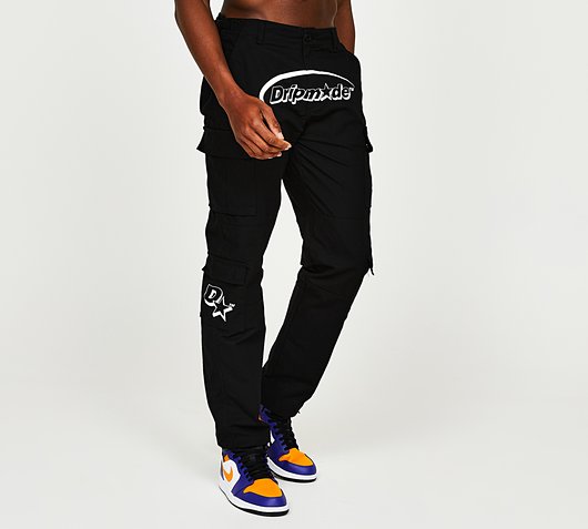 Dripmade Ambush Cargo Pant | Jet Black / White | Footasylum