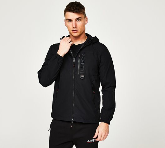Zavetti Canada Cardini Windbreaker Jacket | Jet black | Footasylum