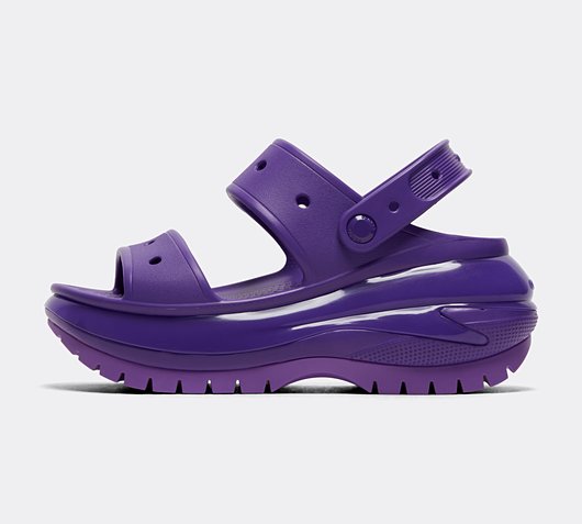 Crocs Womens Classic Mega Crush Sandal Neon Purple Footasylum