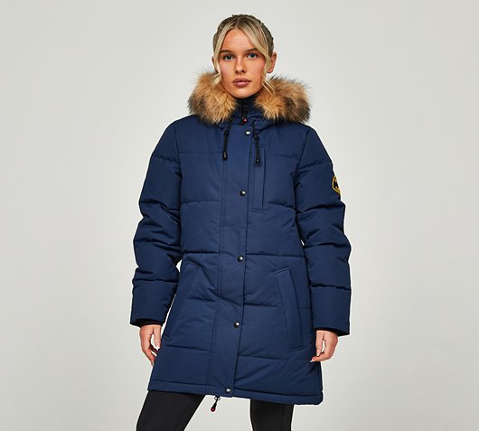Zavetti Canada Womens Goshawa Puffer Parka Jacket | Blue | Footasylum