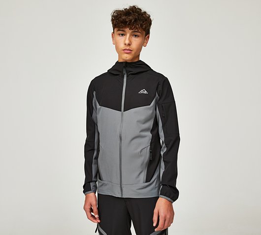 Alpyrex Junior Vertex 2.0 Woven Zip Hoodie | Black / Lava Smoke ...