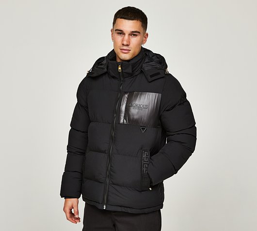 Glorious Gangsta Serpenti Short Puffer Jacket | Black | Footasylum