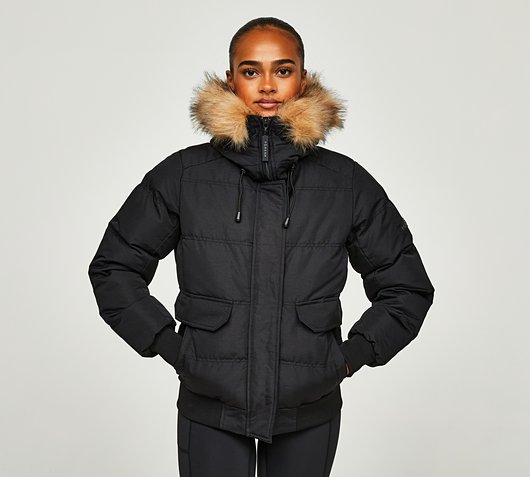 Forena Womens Tori 2.0 Puffer Jacket | Jet Black | Footasylum