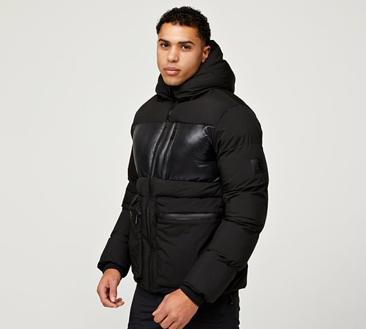 Alessandro Zavetti Cartello Puffer Jacket | Jet Black | Footasylum
