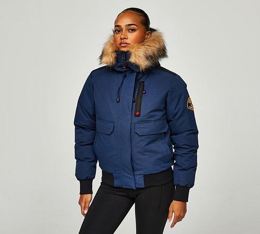 Zavetti Canada Womens Gabellia Hooded Bomber Jacket | Dress Blue ...