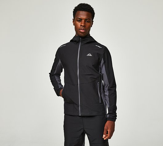 Alpyrex Delta Zip Through Hoodie | Black / Asphalt | Footasylum