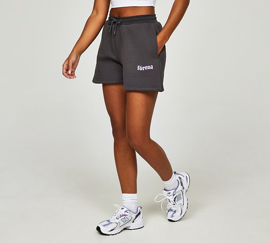 Forena Womens Good Energy Fleece Short | Asphalt / Lavender | Footasylum