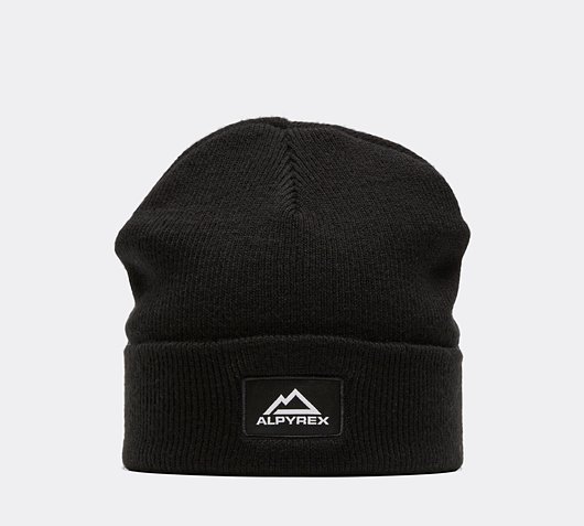 Alpyrex Lead Cuff Beanie Hat | Jet Black | Footasylum