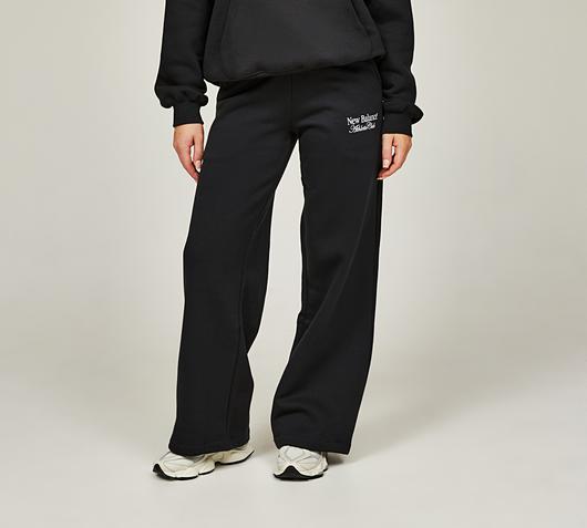 New Balance Womens Wide Leg Jogger | Black | Footasylum