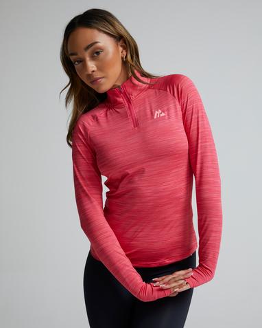 Montirex Womens Trail Quarter Zip Top | Strawberry Soda / Persian Pink ...