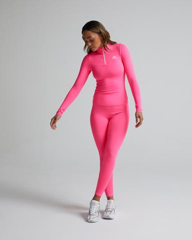 Montirex Womens Limit 2.0 Quarter Zip Top | Neon Pink / Silk Pink ...
