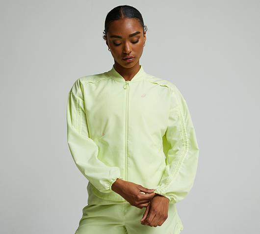 Asics Womens Nagino Run Adjustable Jacket | Huddle Yellow | Footasylum