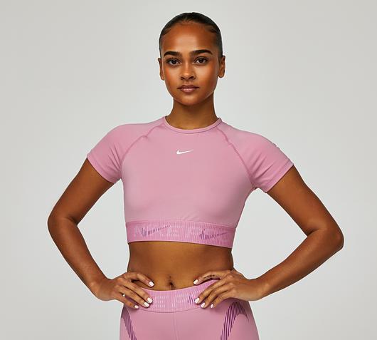 Nike Womens Dri-FIT Crop Top | Elemental Pink / Bold Berry | Footasylum