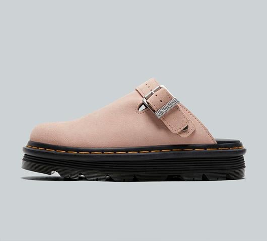 Dr. Martens Womens Zebzag Suede Casual Slingback Platform Mule | Powder ...