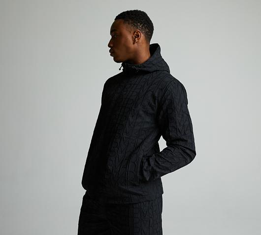 Dripmade Hoax Repeat Stitch Windbreaker | Jet Black | Footasylum