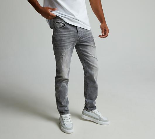 Celebre Straight Fit Washed Denim Jean | Light Grey Wash | Footasylum