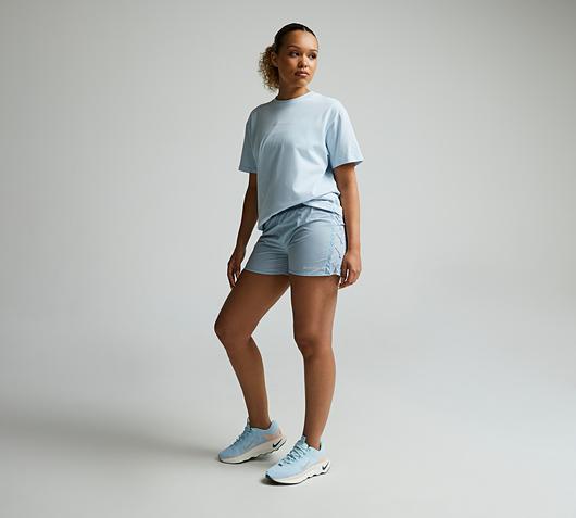 Monterrain Womens Energy Woven Running Short | Faded Denim / Skyway ...