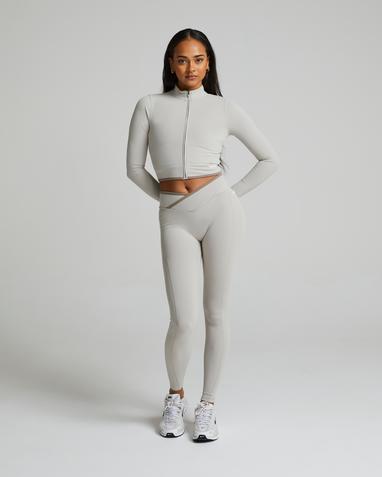 Forena Womens SLB Layer Zip Top | Dove / Leafless Tree | Footasylum