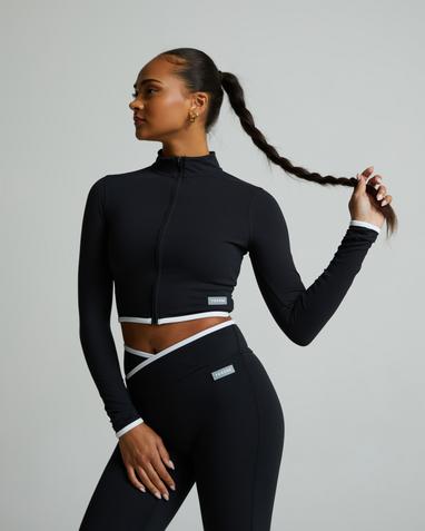 Forena Womens SLB Layer Zip Top | Jet Black | Footasylum