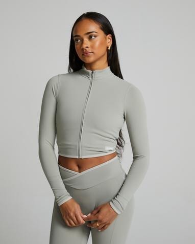 Forena Womens SLB Layer Zip Top | Shadow / Dove | Footasylum