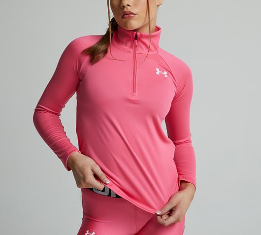 Under Armour Girls Tech Graphic Quarter Zip Top | Super Pink / / White ...