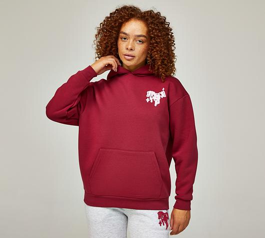 Forena Womens Forever Yours Overhead Hoodie | Rumba Red / Pink | Footasylum