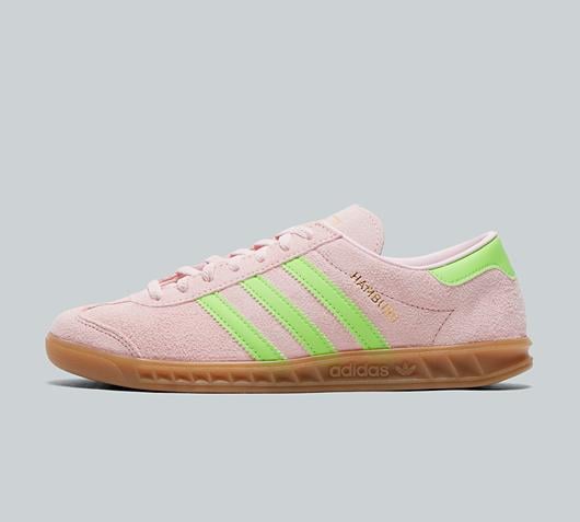adidas Originals Womens Hamburg Trainer | Clear Pink / Solar Green ...