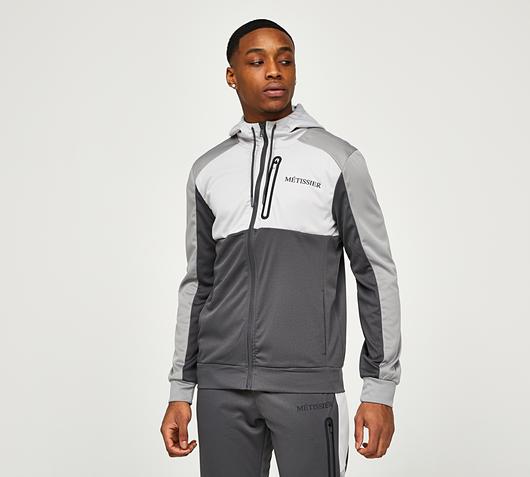 Métissier Silvan Poly Full Zip Hoodie | Asphalt / Harbour Mist ...