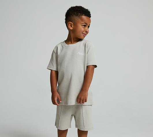 Métissier Nursery Tyr Pique Short Set | Silver Cloud | Footasylum