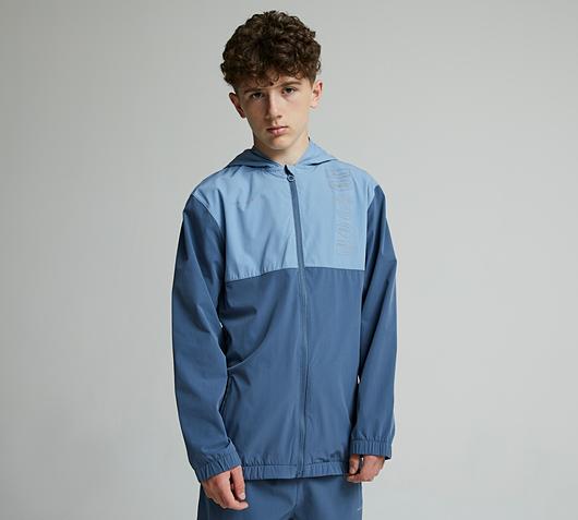 Mercier Junior OG Badge 2 Tone Woven Hoodie | Petrol / Blue | Footasylum
