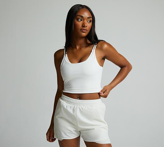 Forena Womens SLB Strappy Vest Top | White Alyssum | Footasylum
