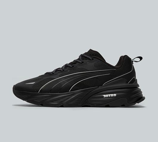 Puma Fade NITRO V2 Running Trainer | Black / Grey / Black | Footasylum