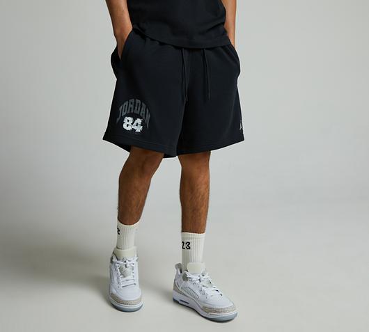 Jordan Brooklyn Collegiate HBR Fleece Short | Black | Footasylum