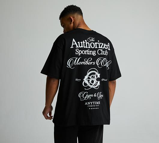 Authorized Members Club T-Shirt | Jet Black / White | Footasylum