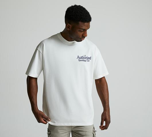 Authorized Members Club T-Shirt | Off White / Navy | Footasylum