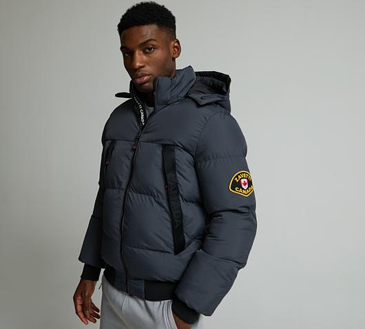 Zavetti Canada Benetto Puffer Bomber Jacket | Asphalt / Jet Black ...