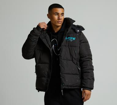 Money Clothing Sig Veneer Drip Puffer Jacket | Black | Footasylum