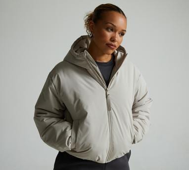 Forena Womens Cora Graphic Puffer Jacket | Dove | Footasylum