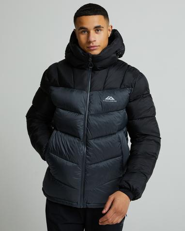 Trailberg Alpina Puffer Jacket | Black / Volcano Grey | Footasylum