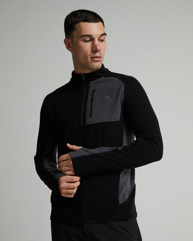 Alpyrex Solo 2.0 Quarter Zip Top | Jet Black / Asphalt | Footasylum