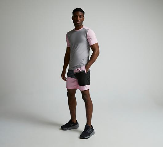 Griid Panel Short | Black / Onyx / Pink Foam | Footasylum