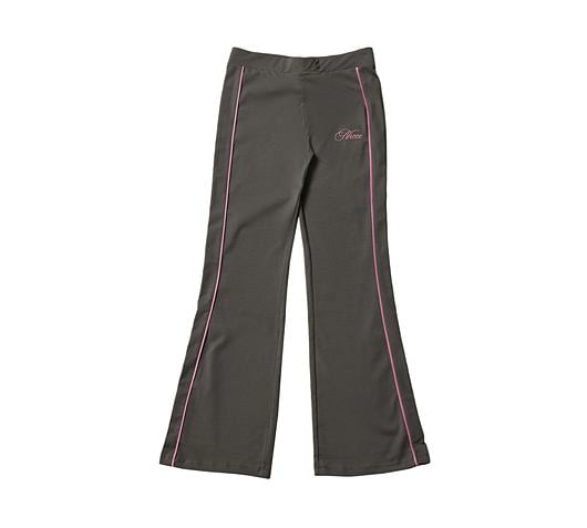 Nicce Girls Piping Flare Legging | Charcoal / Pink | Footasylum