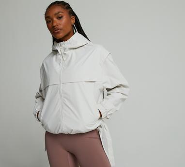 Forena Womens Lucy Cropped Rain Jacket | White Alyssum | Footasylum