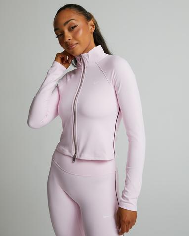 Nike Womens One Dri-FIT Full Zip Jacket | Pink Foam | Footasylum