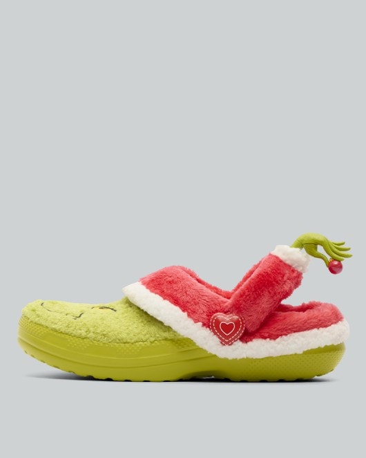 Crocs The Grinch Classic Lined Clog | Green / Red | Footasylum